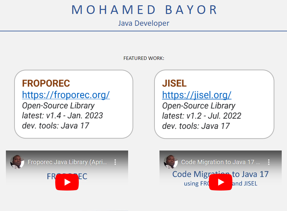 Mohamed Bayor — Java Developer & Software Architect